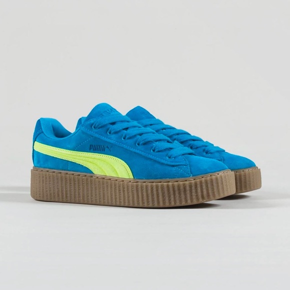 Puma | Shoes | Puma Blue And Neon Green Sneakers | Poshmark